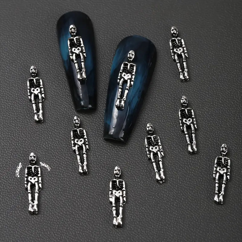 Coconoir Beauty - Nail Charms - Silver Retro Skeleton Man - 10pk – Nove ...